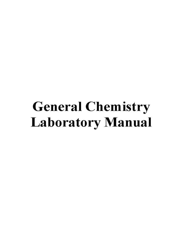 General Chemistry Laboratory Manual - INTRODUCTION-revised | PDF ...