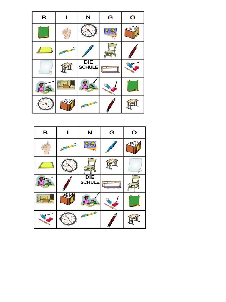 Bingo Schulsachen | PDF