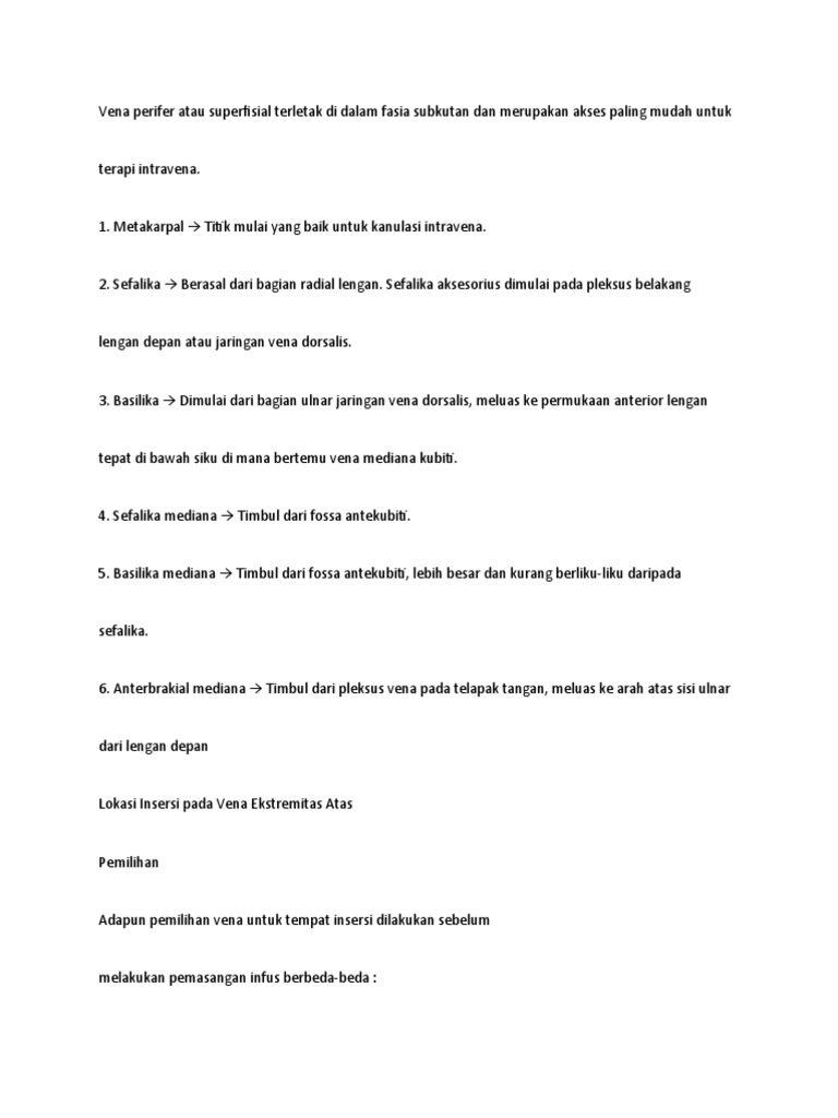 Vena Perifer | PDF | Sains & Matematika