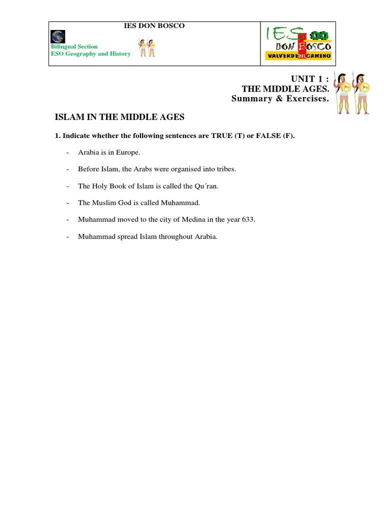 Middle Ages: Islam Overview & Exercises | PDF | Mosque | Hajj