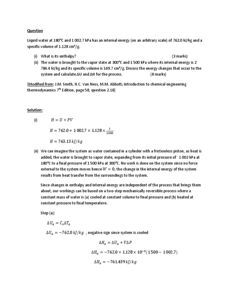 First Law of Thermodynamics - Closed System 8 | PDF