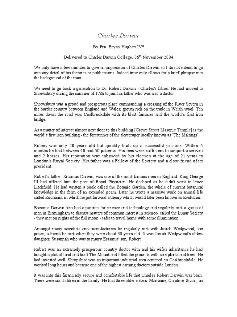 A Brief Biography of Charles Darwin: From Promising Naturalist to ...