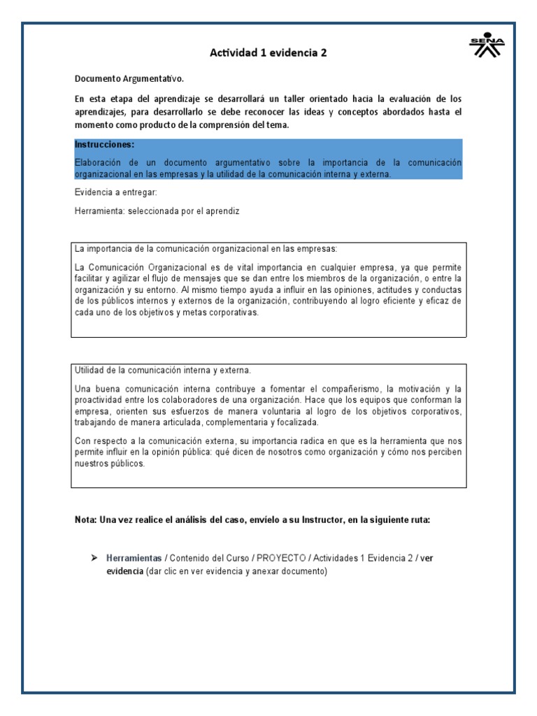 Actividad 1 Evidencia 2: Instrucciones | PDF