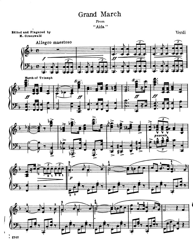 Aida March - Piano | PDF