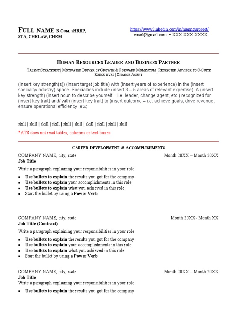 ATS Resume Template | PDF | Human Resource Management | Economies