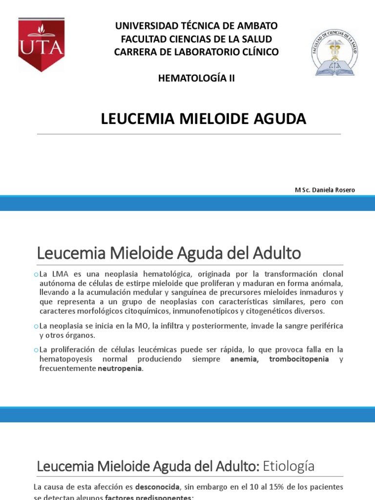 Leucemia Mieloblástica Aguda | PDF | Leucemia | Especialidades Medicas