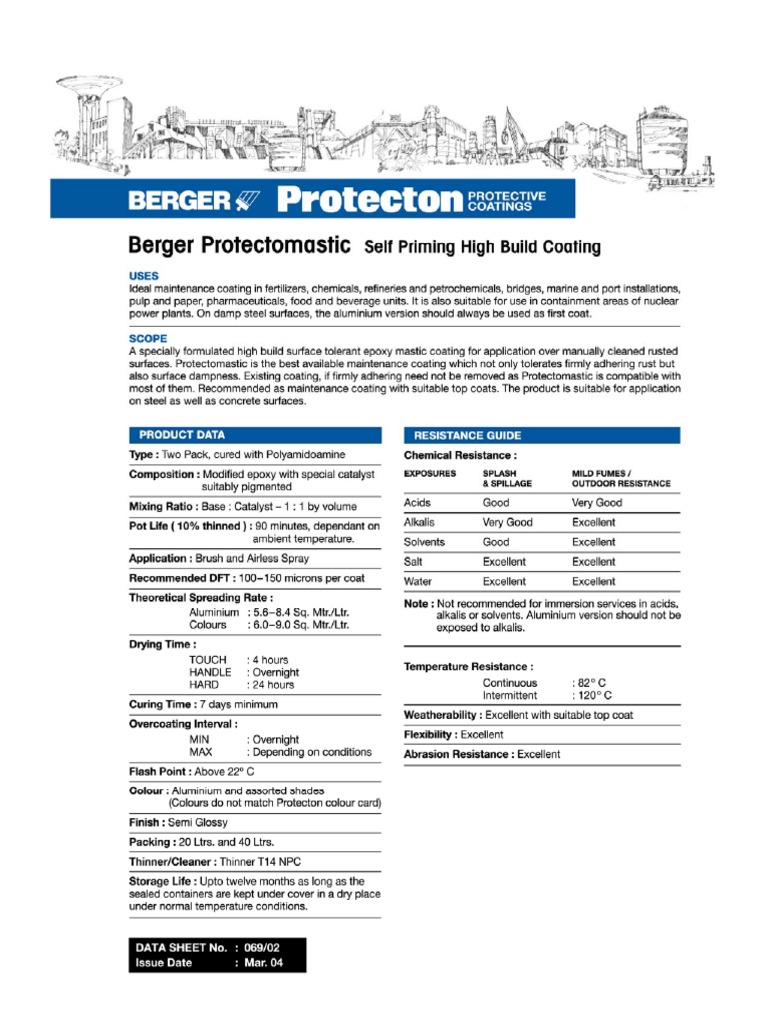 Berger Protectomastic Self Priming HB Coating.26104948 | PDF