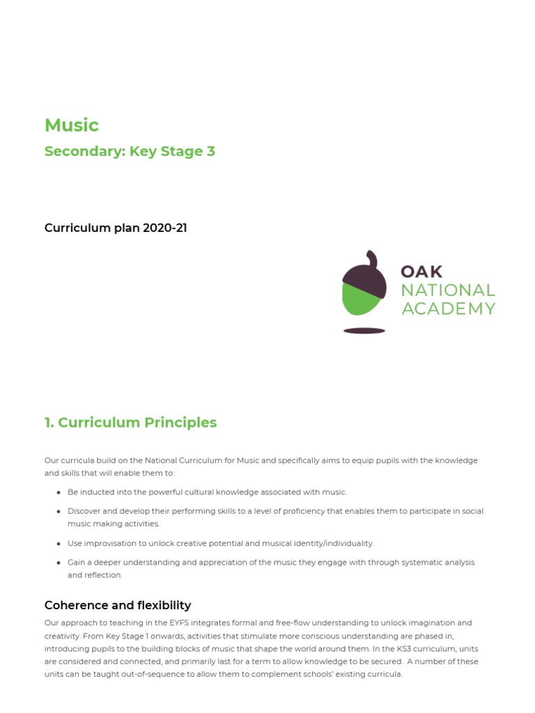 Music: Secondary: Key Stage 3 | PDF | Chord (Music) | Harmony