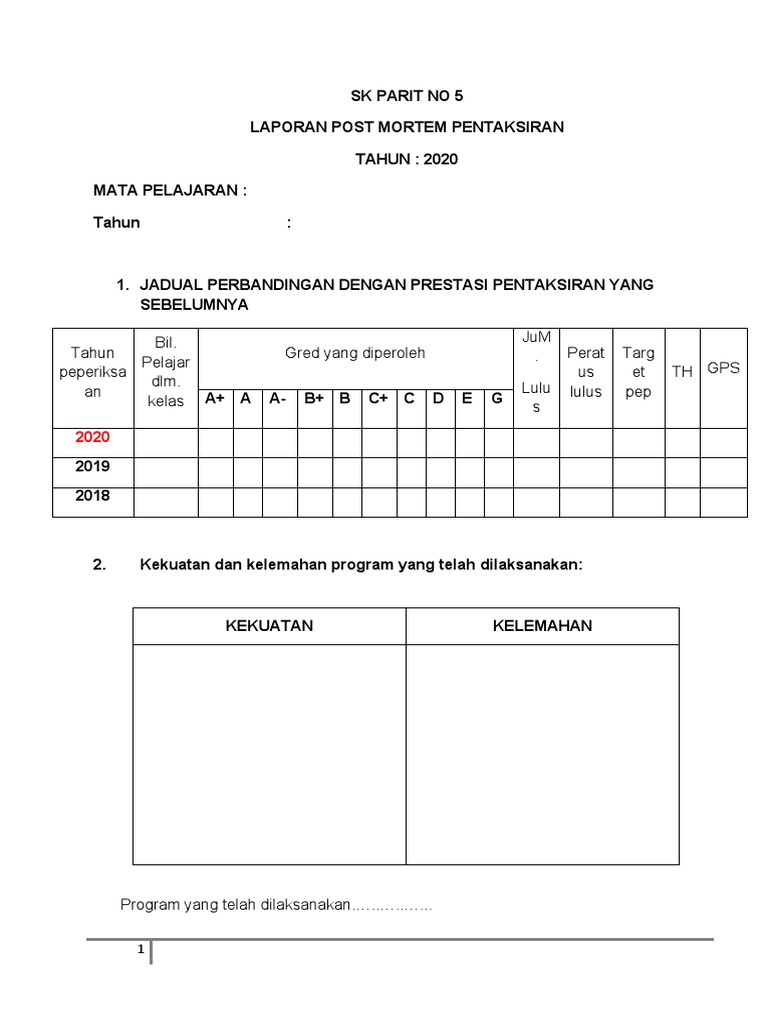 Contoh - LAPORAN - POST - MORTEM 1 | PDF