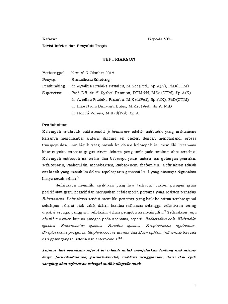 Seftriakson Refarat | PDF | Sains & Matematika