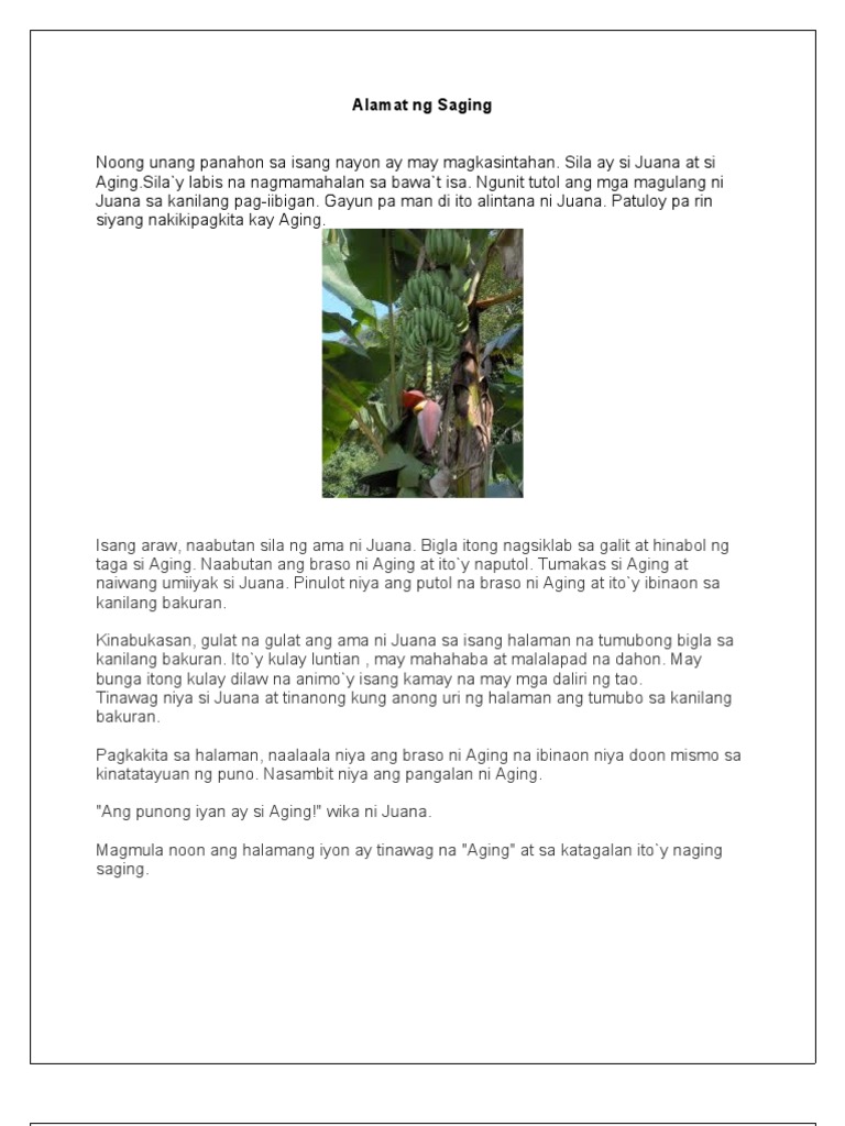 Alamat NG Saging | PDF