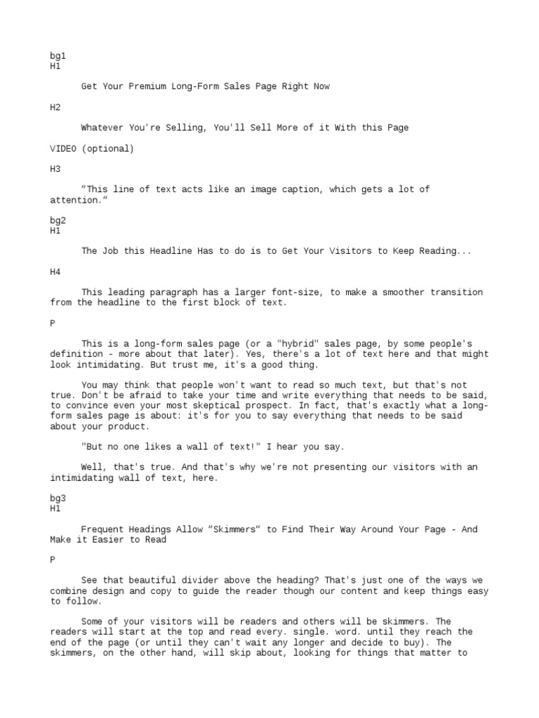 Website Copy Template | PDF