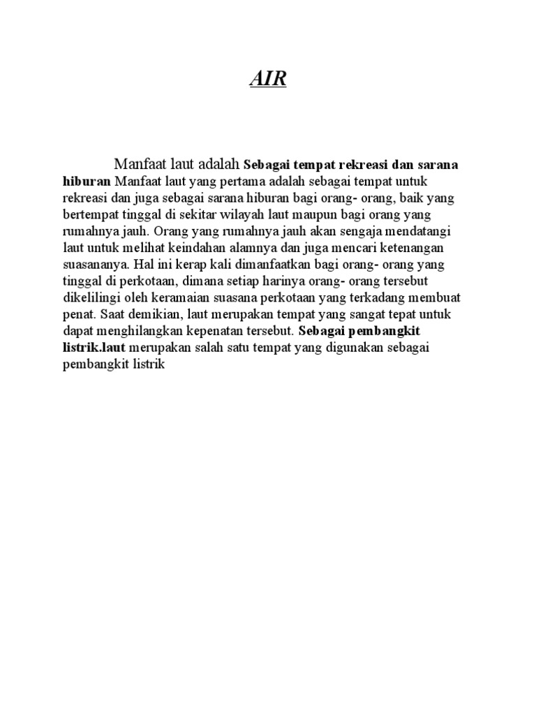 Manfaat Laut Adalah: Sebagai Tempat Rekreasi Dan Sarana Hiburan Manfaat ...