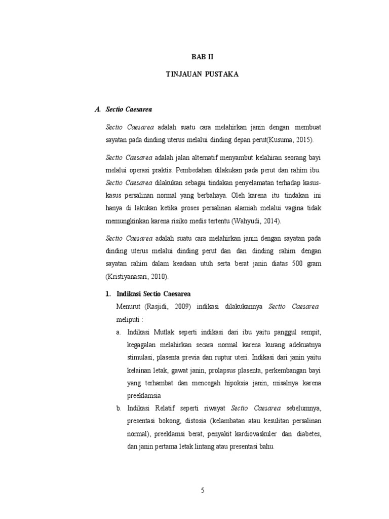 A. Sectio Caesarea: Bab Ii Tinjauan Pustaka | PDF