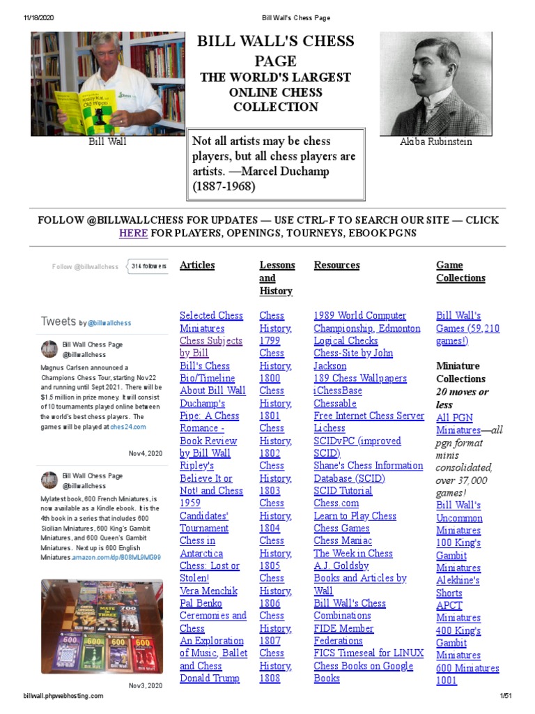 Bill Wall's Chess Curriculum - 400 Days | PDF | Chess | Chess Grandmasters