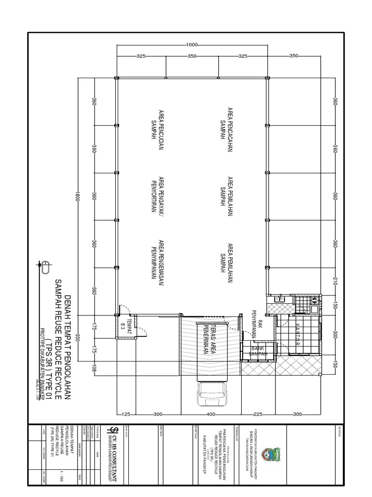 Gambar Denah TPS3R Type 01 | PDF