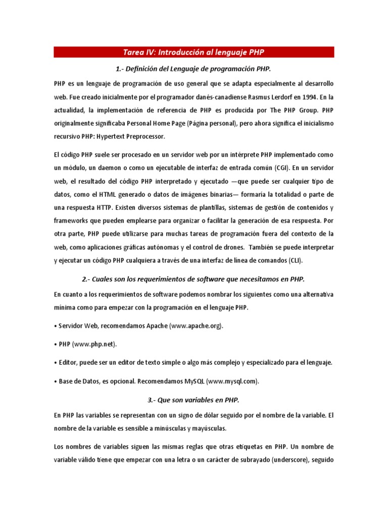 Tarea IV | PDF | Php | Ingeniería Informática