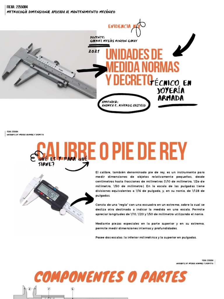 Calibrador Pie de Rey | PDF | Calibración | Metrología