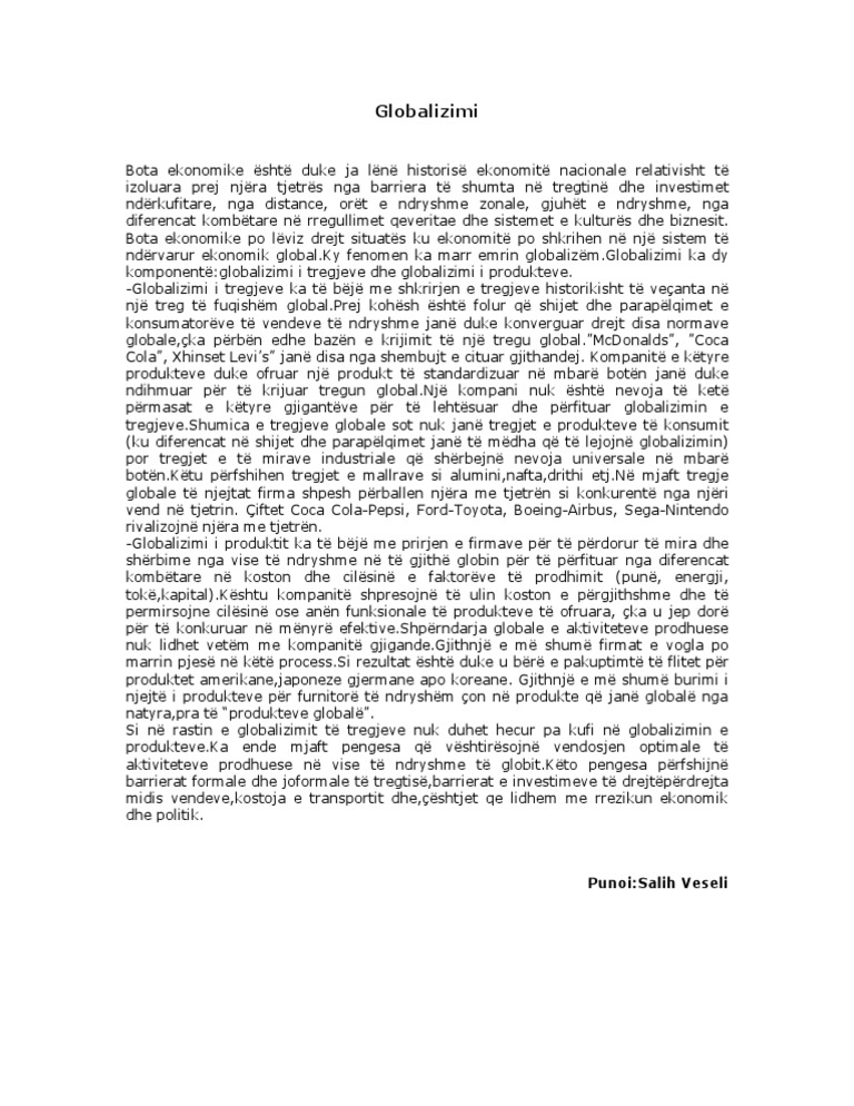 Globalizimi | PDF