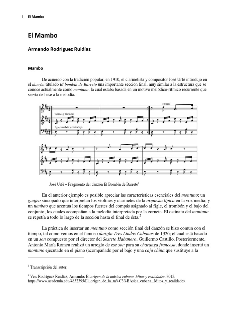 El Mambo | PDF | Musica cubana | Musica Latinoamericana