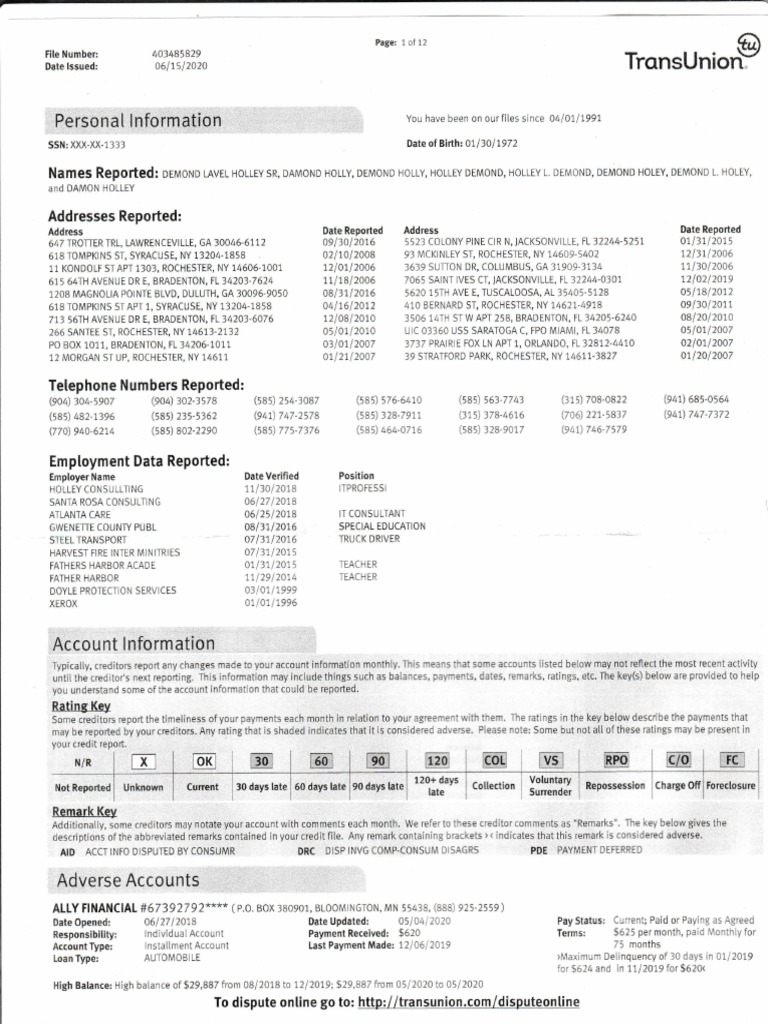 Transunion New | PDF | Credit History | Loans