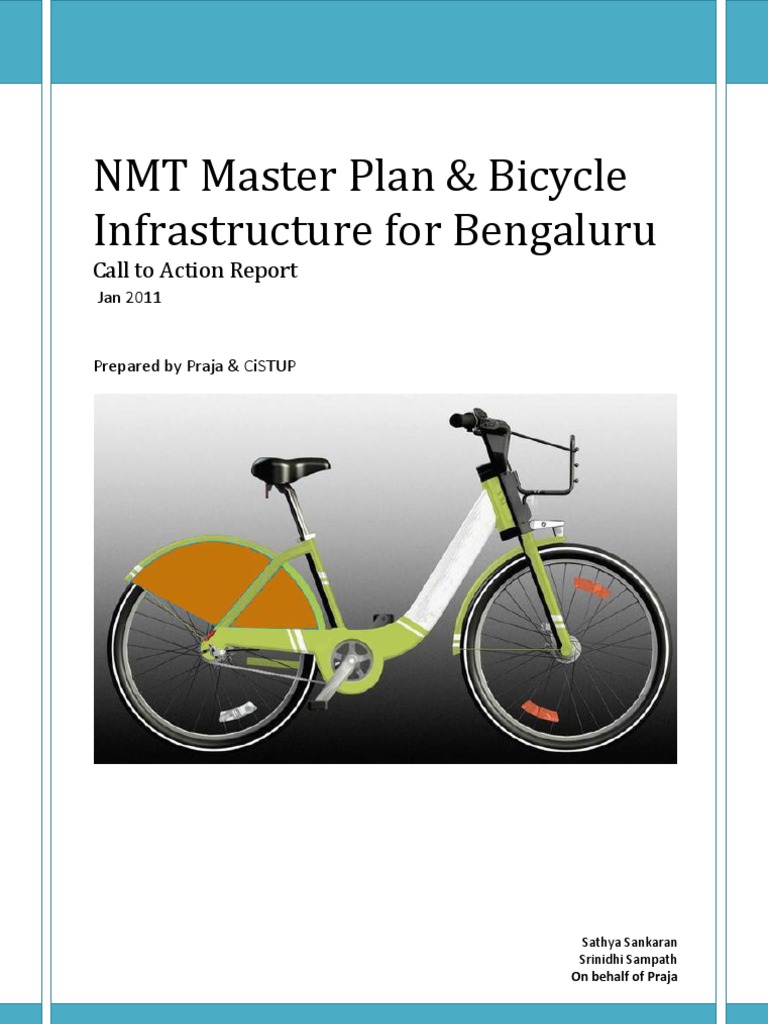 NMT Master Plan & Bicycle Infrastructure For Bengaluru | PDF | Cycling Infrastructure | Traffic