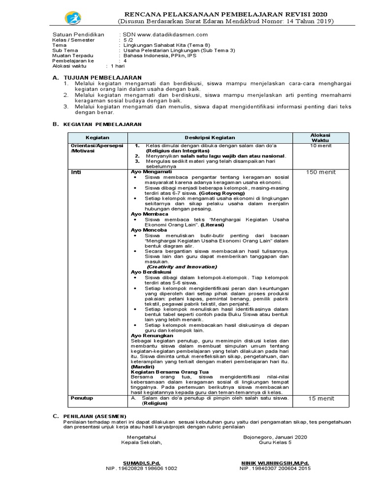 RPP Kelas 5 | PDF | Karier & Perkembangan