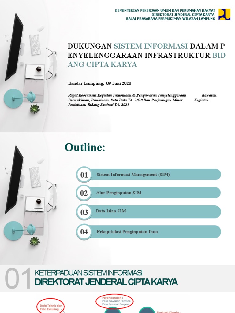 03 Paparan Sistem Informasi Bidang Cipta Karya (Kebijakan Satu Data) | PDF