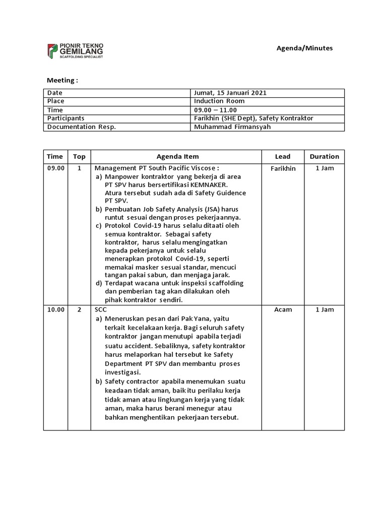 Protokol & Keamanan Kontraktor PT SPV | PDF