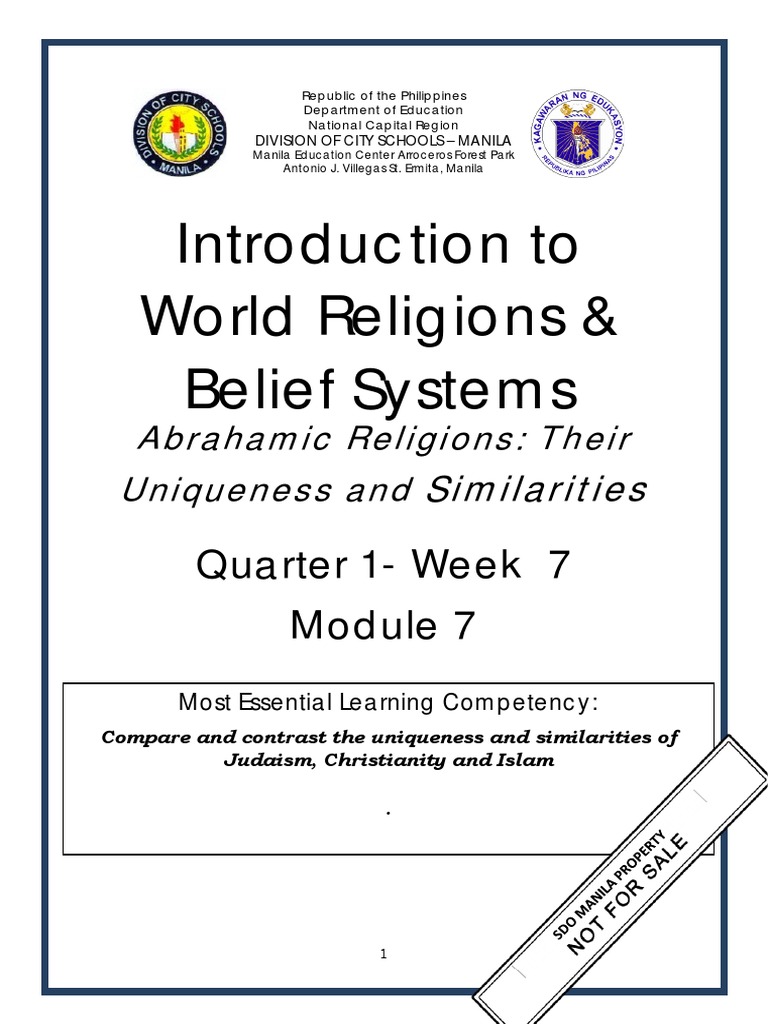 IWRBS - Q1 - Mod7 - Abrahamic Religions | PDF | Salvation | God