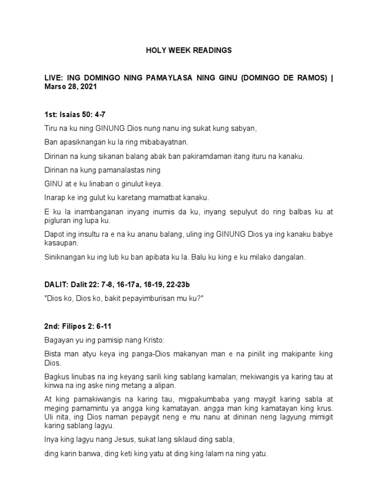 Holy Week Readings | PDF