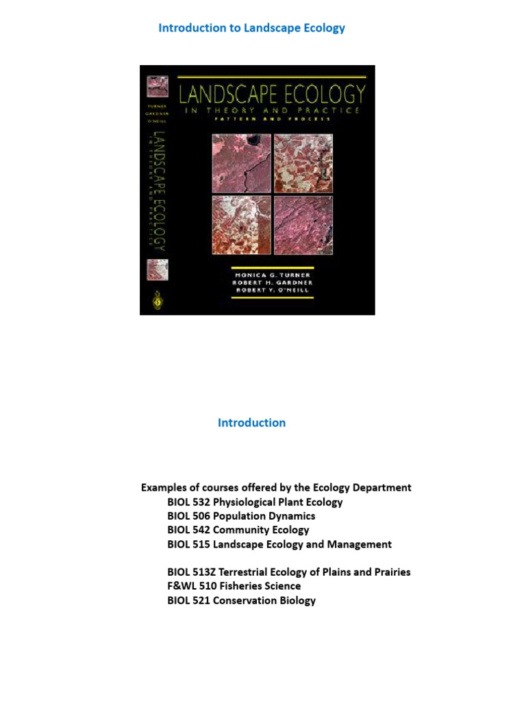 Introduction To Landscape Ecology | PDF | Ecology | Ecosystem