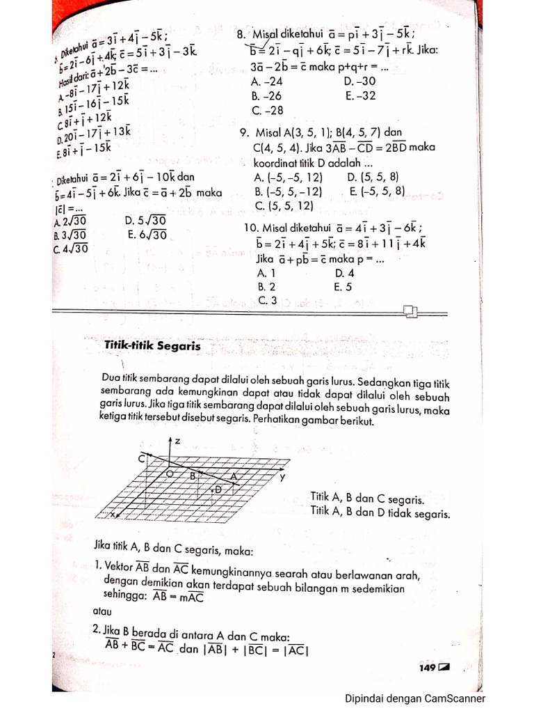 Latihan Vektor Matematika Minat | PDF