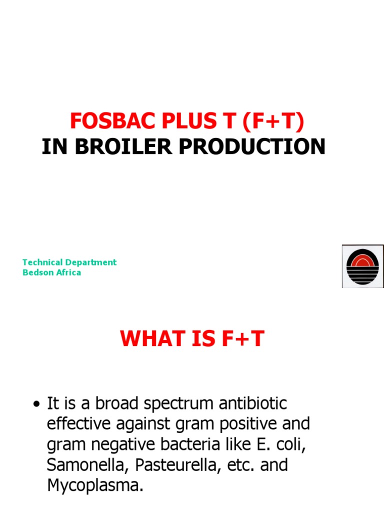 Fosbac Plus T (F+T) : in Broiler Production | PDF | Dose (Biochemistry ...