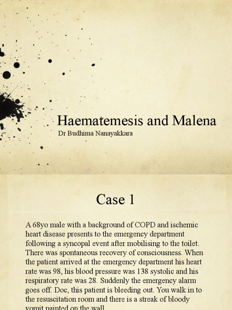 Haematemesis and Malena | PDF | Medical Specialties | Clinical Medicine