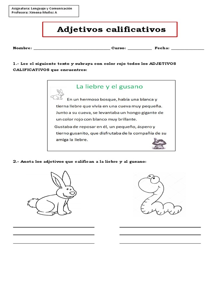 Guia Adjetivos 1 | PDF