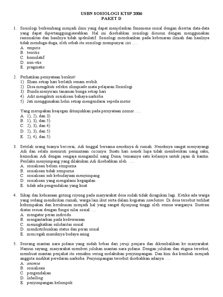 Paket D Sos Final | PDF