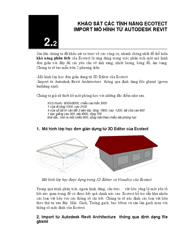 Khảo Sát Các Tính Năng Ecotect Import Mô Hình Từ Autodesk Revit | PDF