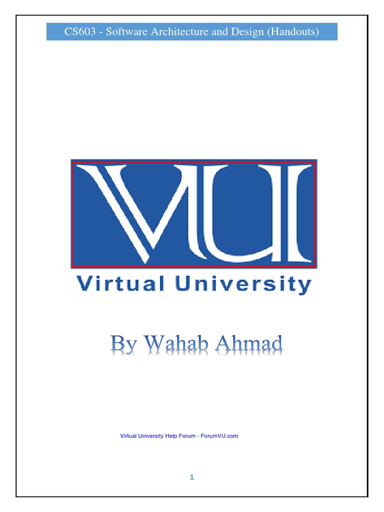 CS603 Software Architecture and Design Handouts | PDF | Conceptual ... CS603 Software Architecture and Design Handouts | PDF | Conceptual ...