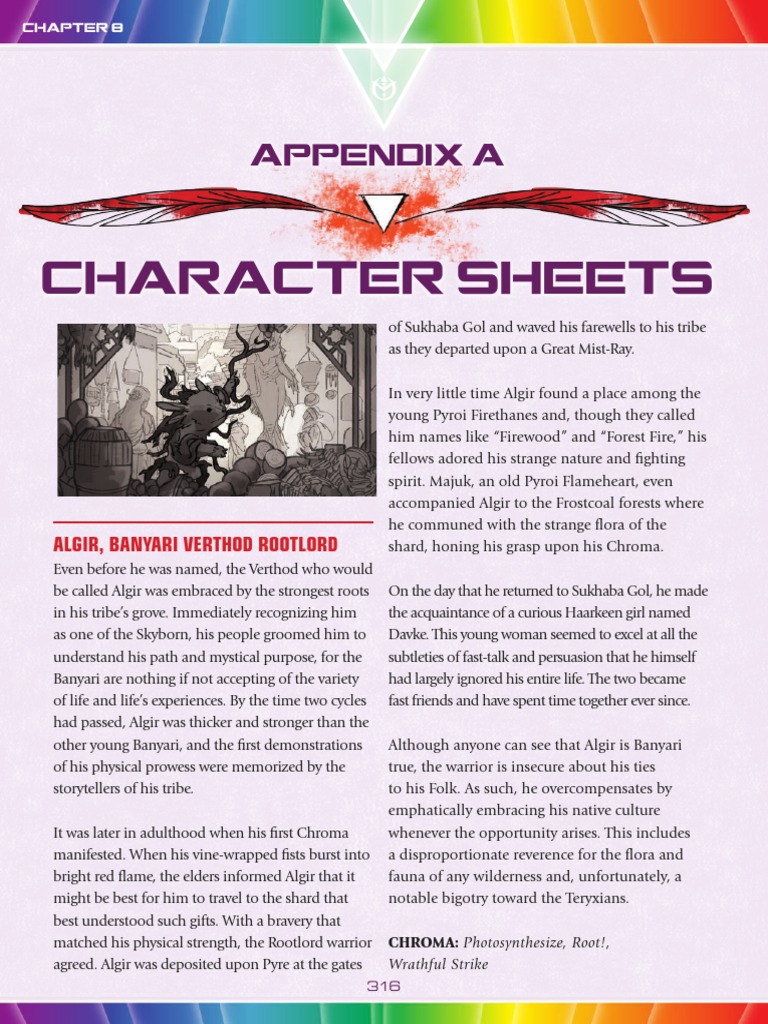 Character Sheets: Appendix A | PDF