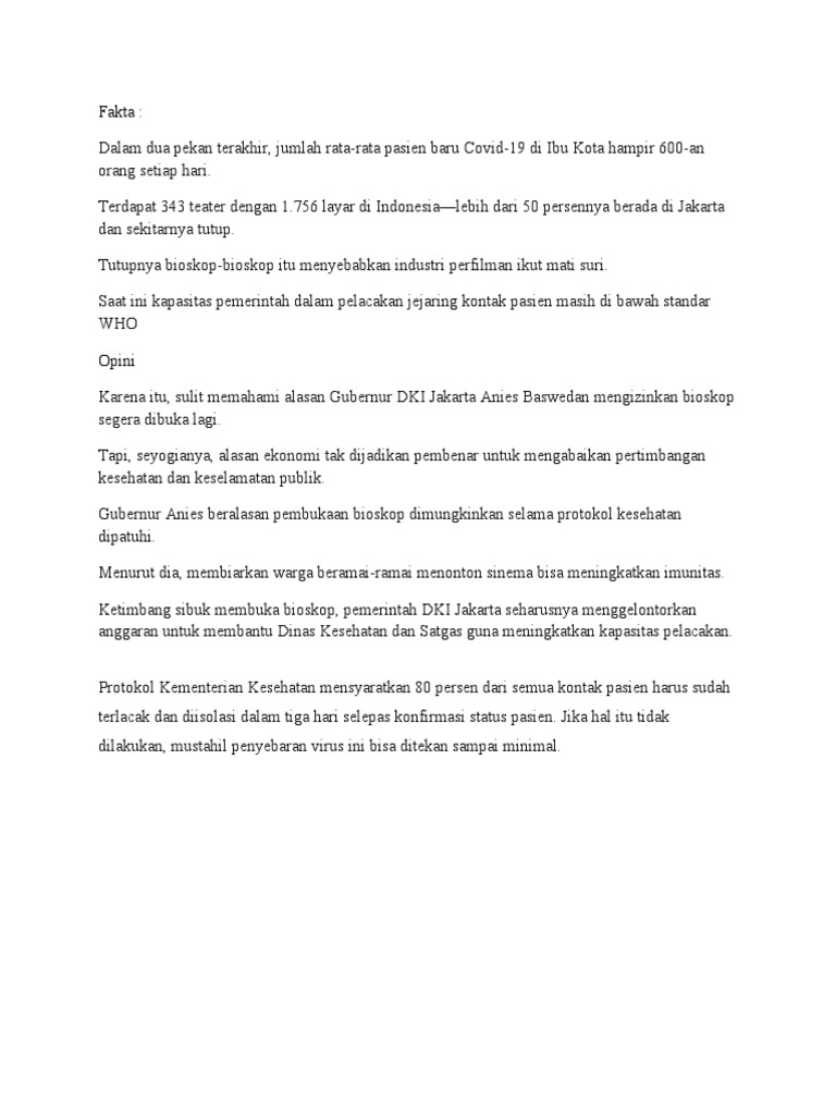 Fakta Dan Opini Dari Contoh Teks Editorial | PDF