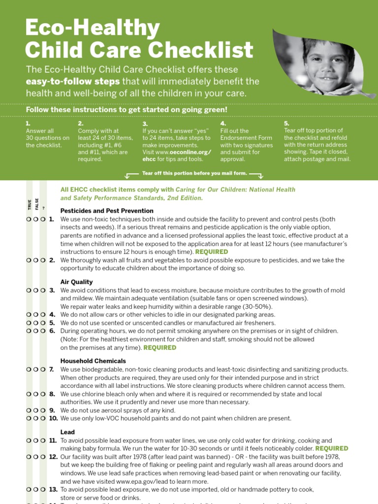 Environmental Checklist | PDF | Pesticide | Child Care