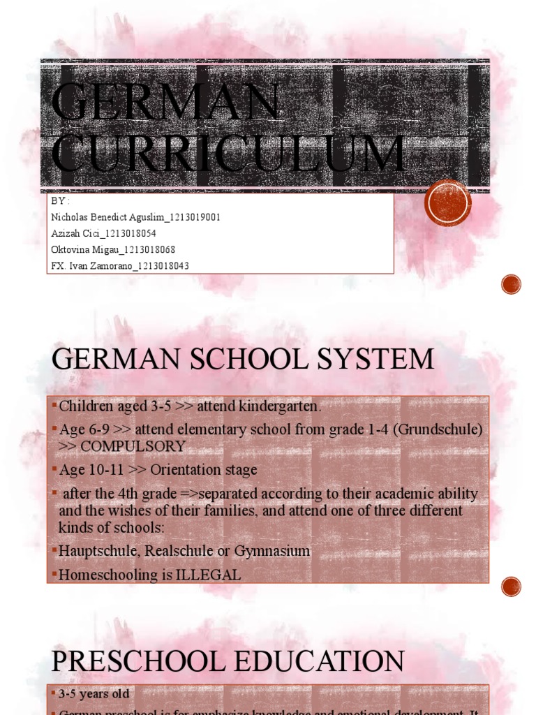 German Curriculum | PDF | Schools | Curriculum