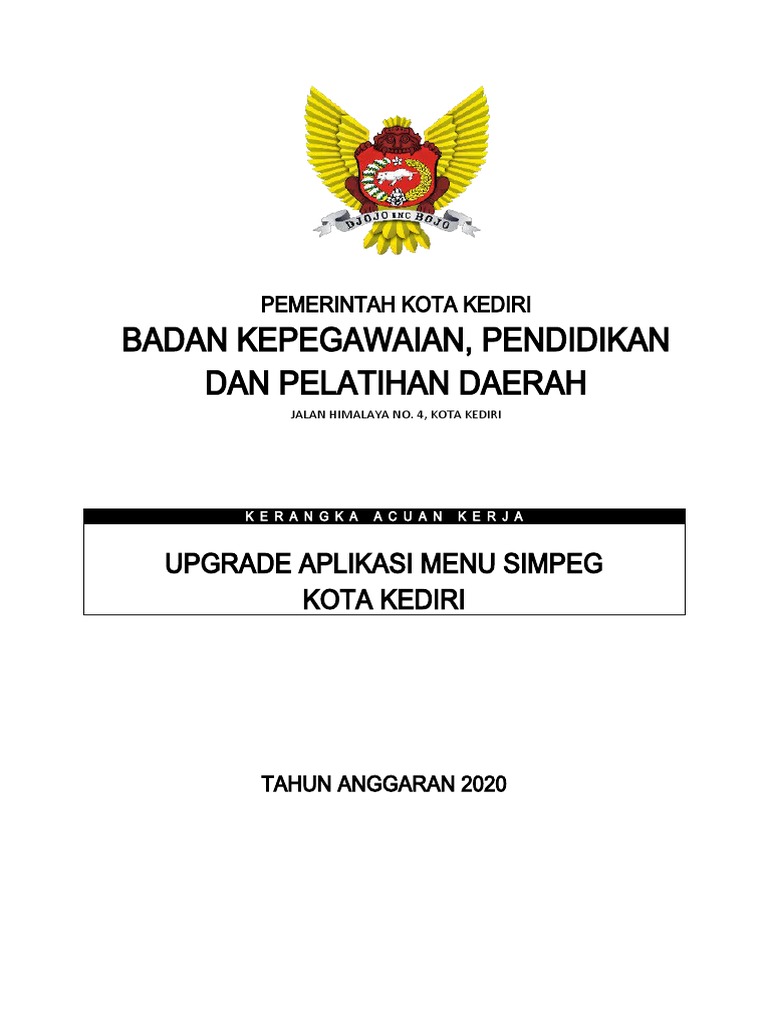 KAK Upgrade Aplikasi Menu SIMPEG | PDF