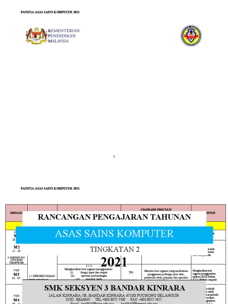 RPT Ask Tingkatan 2 2021 | PDF