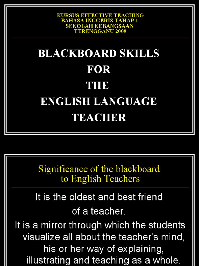 Blackboard Skills for English Teachers | PDF