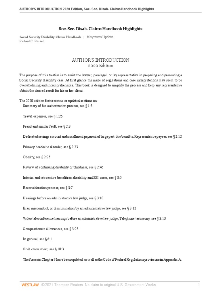 Social Security Disability Claims Handbook | PDF | Social Security ...