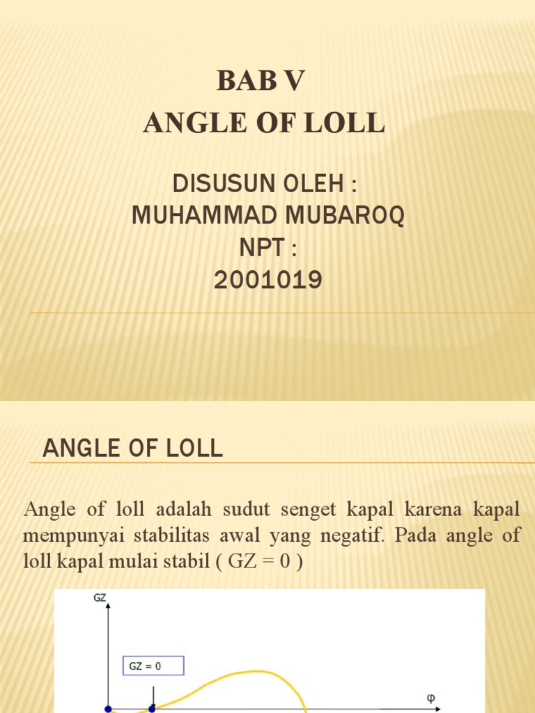 Bab 5 ANGLE OF LOLL | PDF