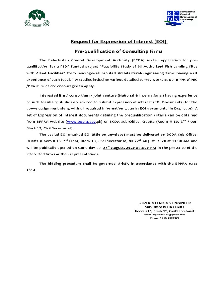 EOI Format for Consulting Firms | PDF