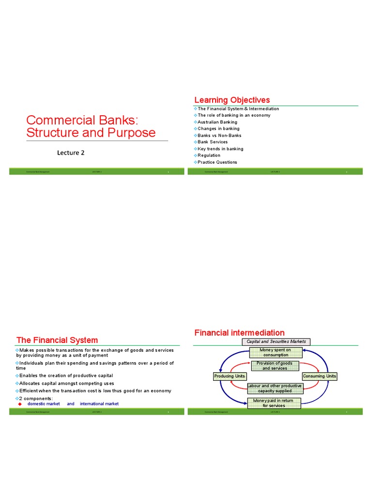 Commercial Banks: Structure and Purpose: Learning Objectives | Download ...